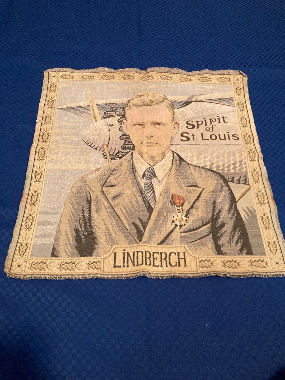 Charles Lindbergh Spirit of St Louis Portrait Tapestry Circa 1920s - Etsy