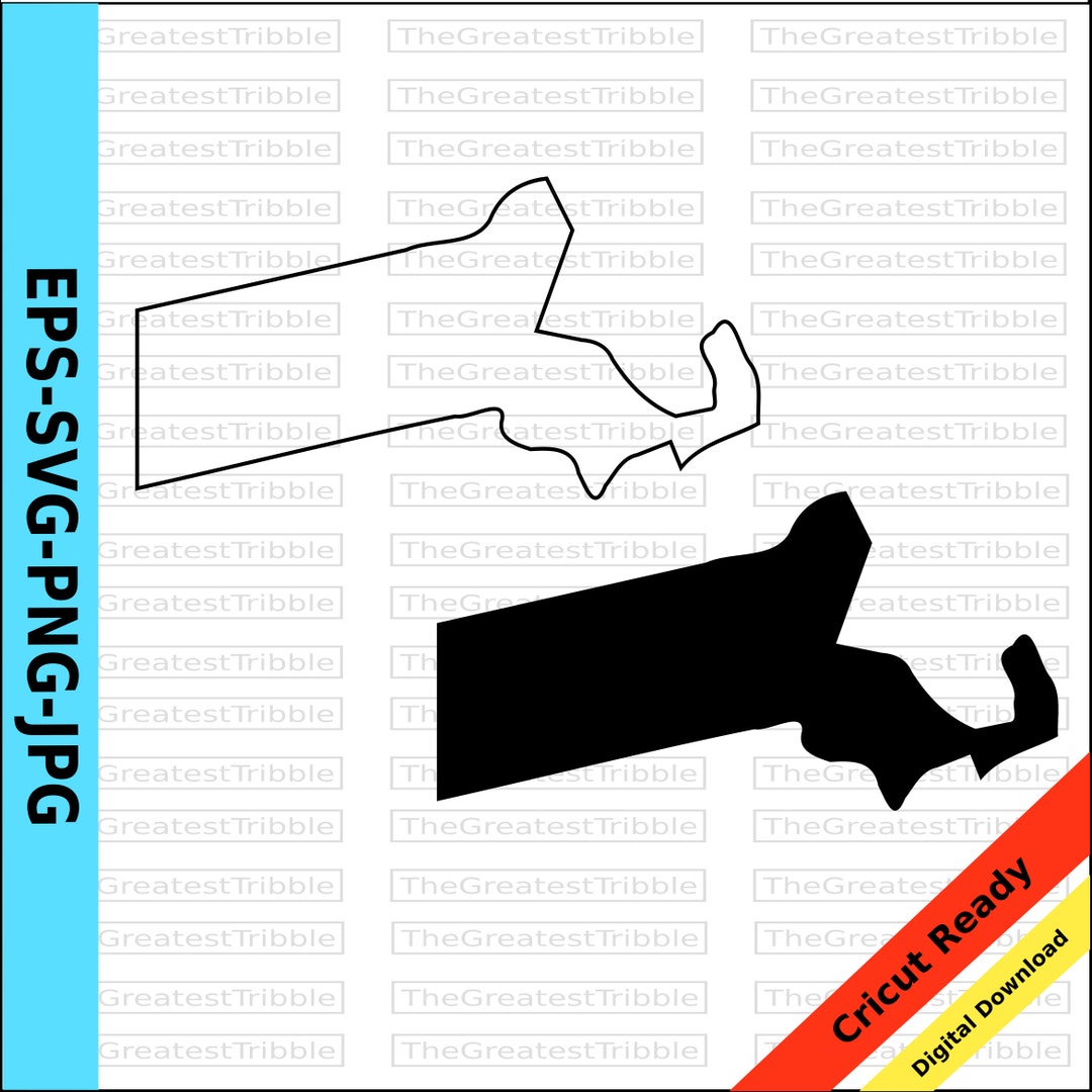 Massachusetts State Map Svg Png Jpg Eps Vector Graphic Clip Art ...
