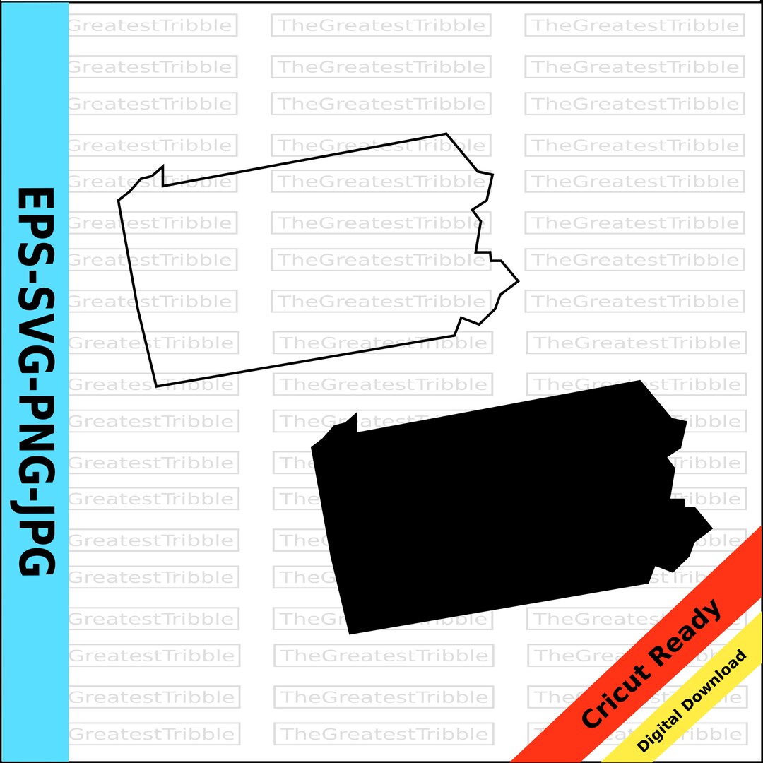 Pennsylvania State Map Svg Png Jpg Eps Vector Graphic Clip Art ...