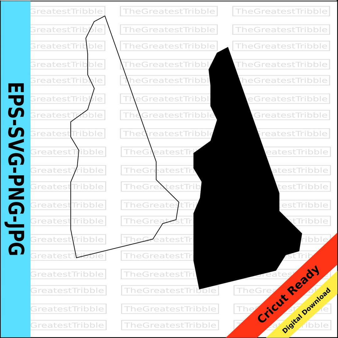 New Hampshire State Map Svg Png Jpg Eps Vector Graphic Clip Art New ...