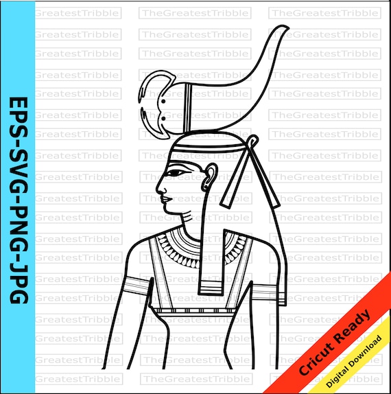 Serket Egyptian God Bust Clip Art Svg Png Jpg Eps Vector | Etsy