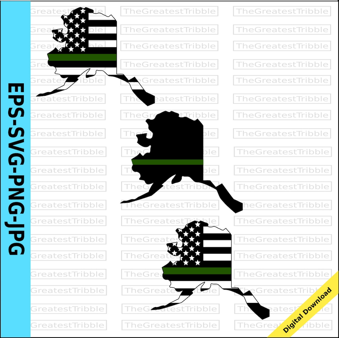 Thin Green Line Alaska USA Flag Thin Green Line Flag Eps Svg Png Jpg ...