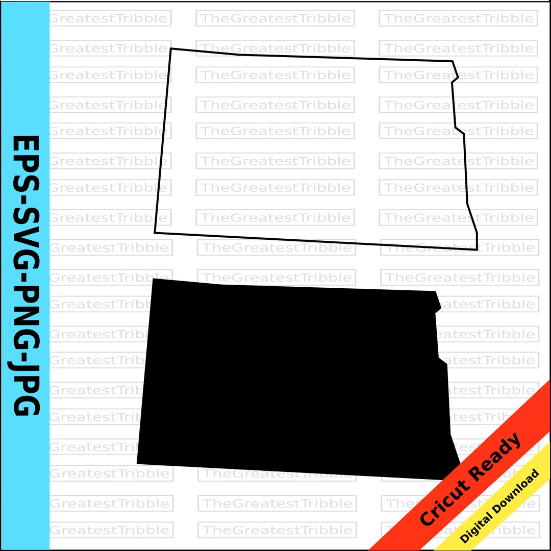 North Dakota State Map Svg Png Jpg Eps Vector Graphic Clip Art North ...