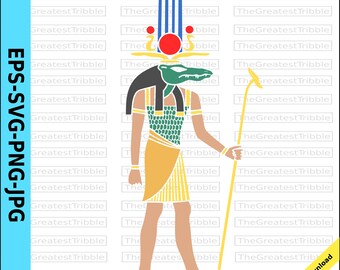Sobek Egyptian God Clip Art Svg Png Eps Vector Graphic Clip - Etsy