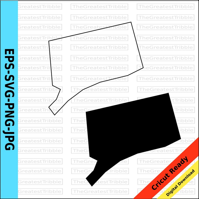 Connecticut State Map Svg Png Jpg Eps Connecticut Vector Clip - Etsy