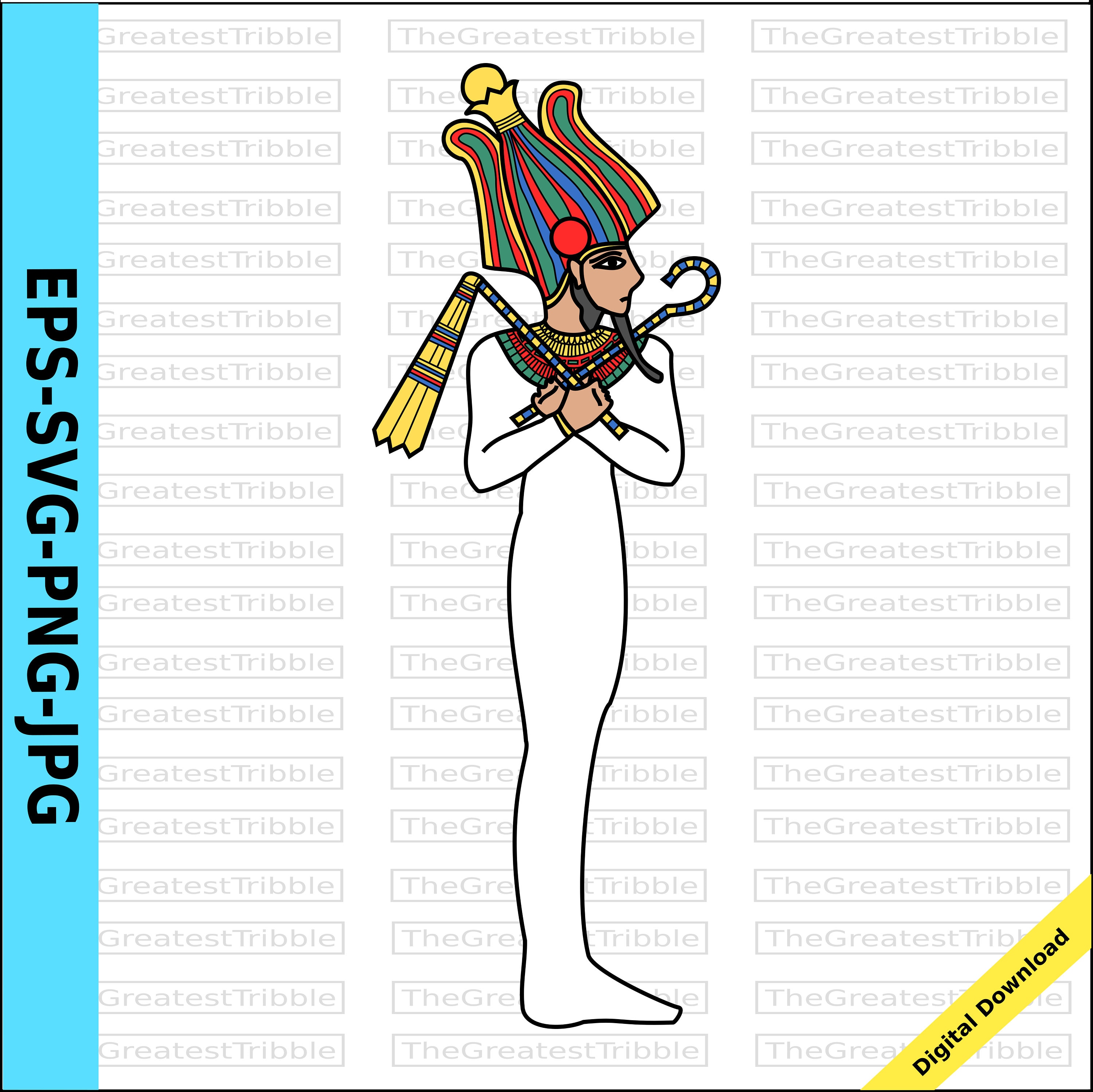 Osiris Egyptian God Clip Art svg png jpg eps Vector Graphic | Etsy