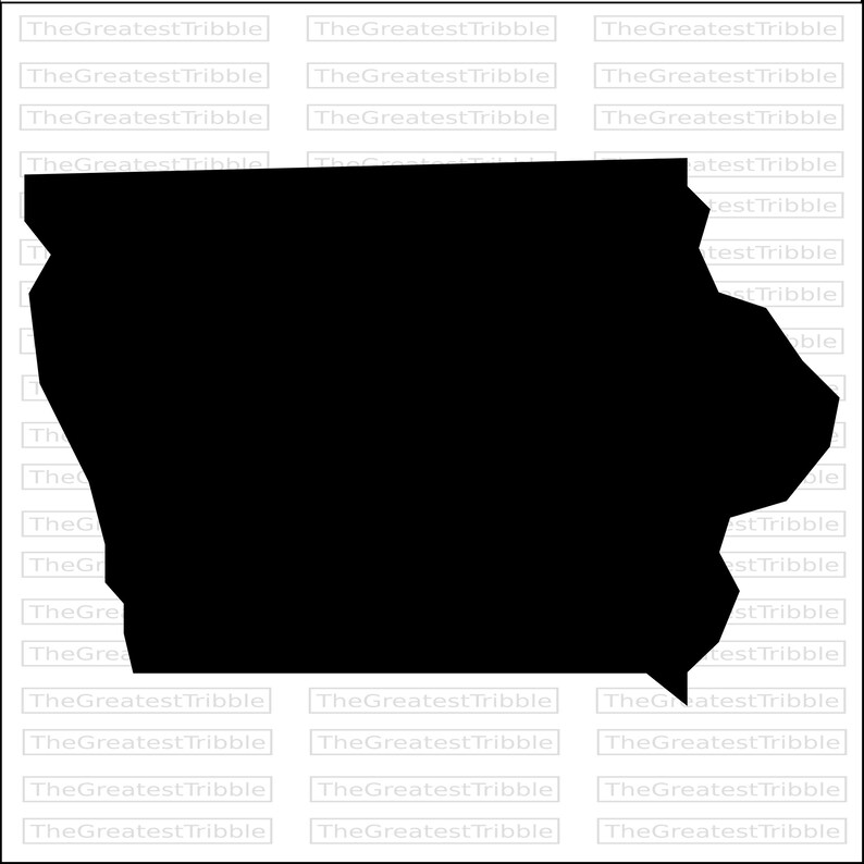 Iowa State Map Svg Png Jpg Eps Vector Graphic Clip Art Iowa - Etsy