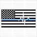Thin White Line United States Flag EKG Eps Svg Png Jpg Vector Clip Art ...
