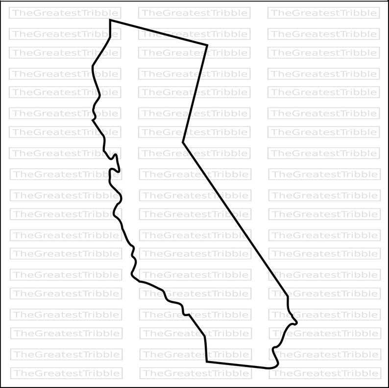 California State Map Svg Png Jpg Eps Vector California | Etsy