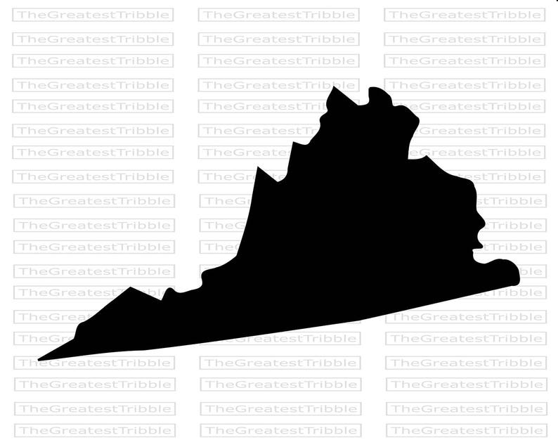 Virginia State Map eps svg png jpg Vector Graphic Clip Art | Etsy
