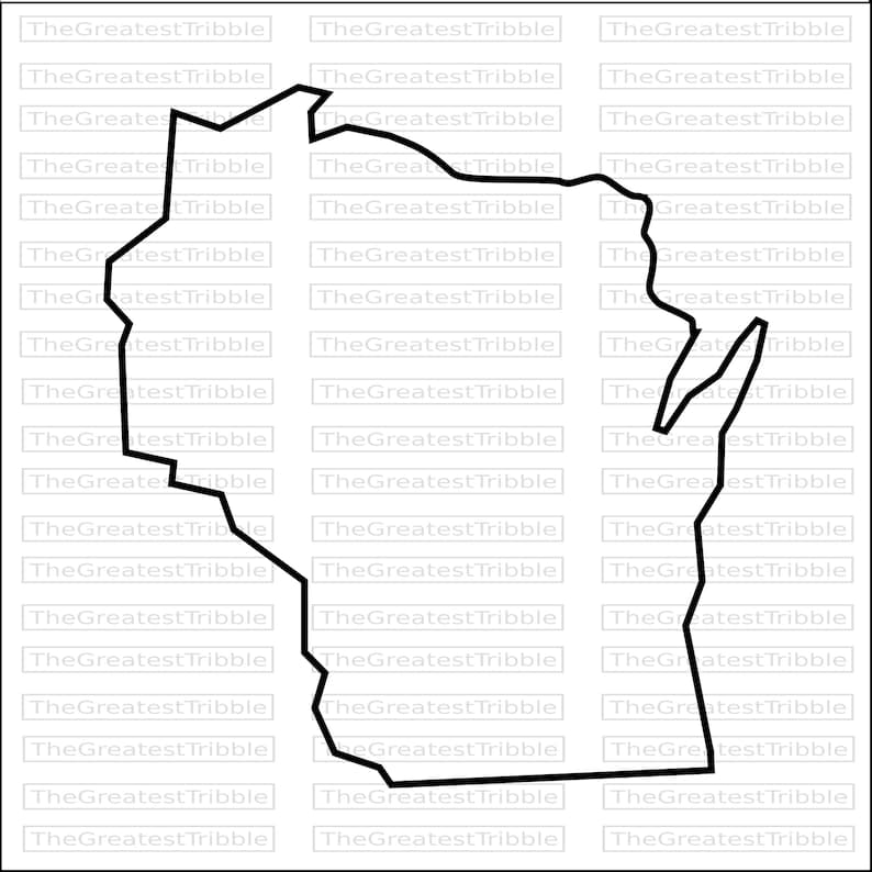 Wisconsin State Map svg png jpg eps Vector Graphic Clip Art | Etsy
