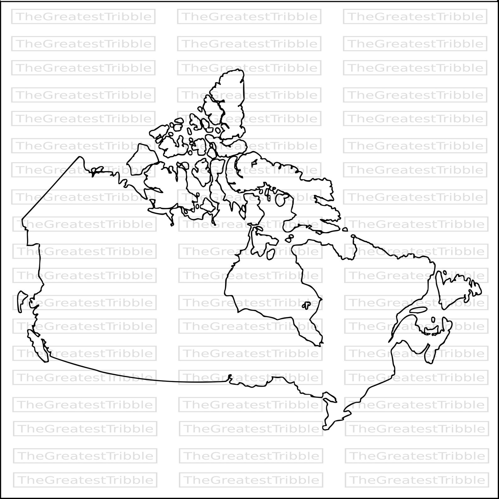 Canada Outline Map Svg Eps Png Jpg Vector Graphic Clip Art - Etsy