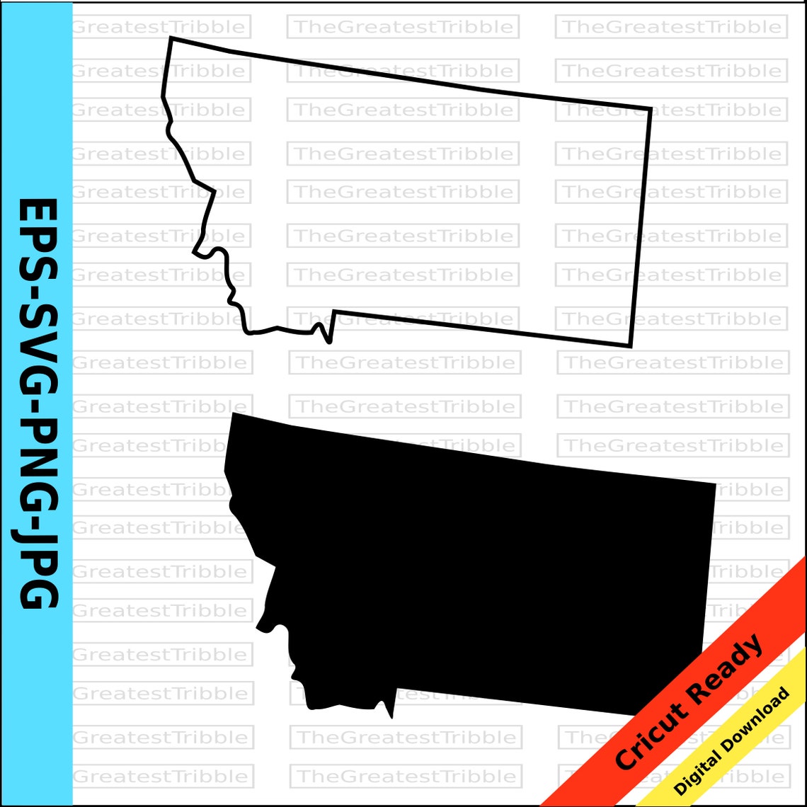 Montana State Map Svg Png Jpg Eps Vector Graphic Clip Art - Etsy