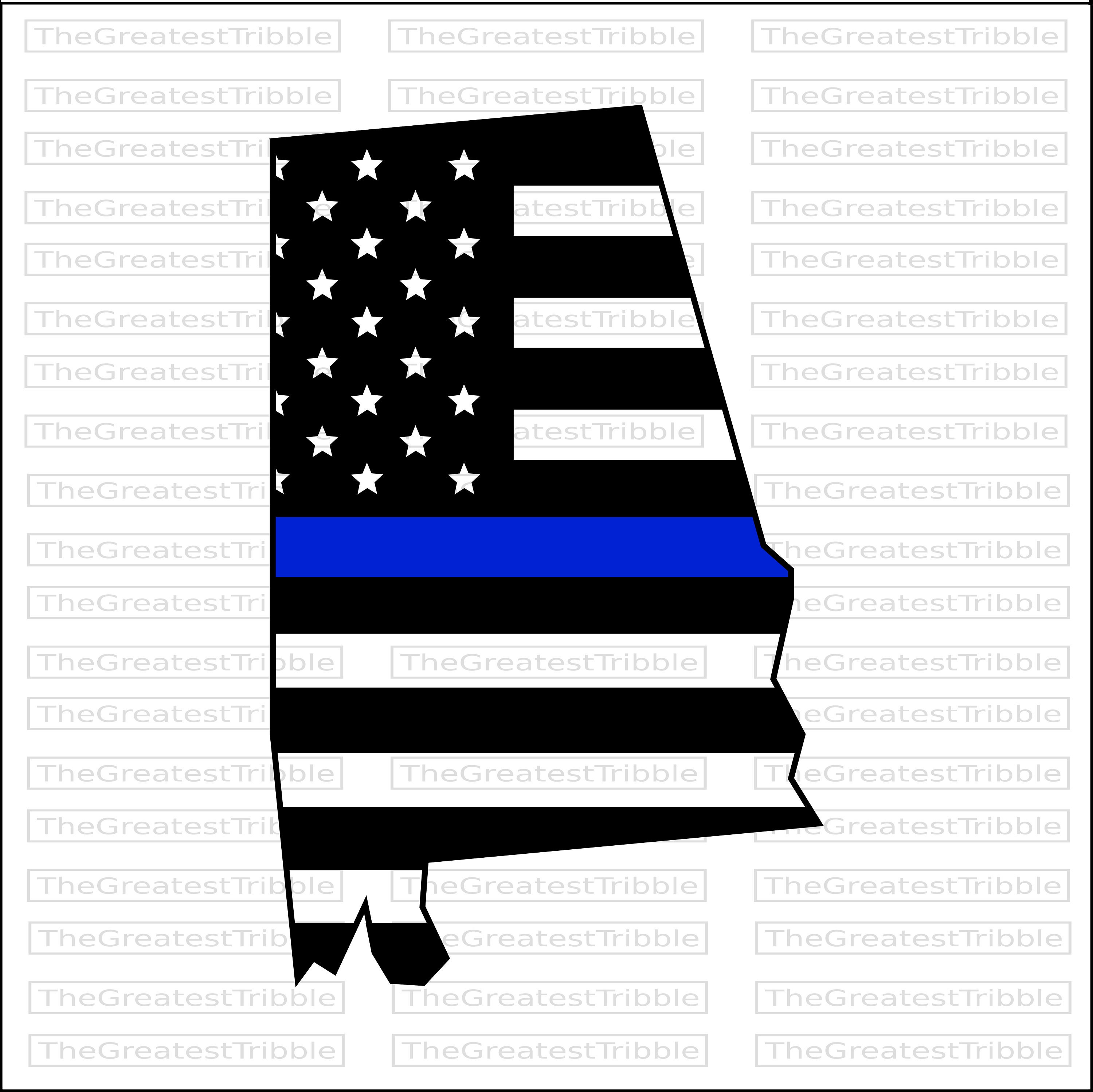 Thin Blue Line Alabama USA Flag Thin Blue Line Flag Eps Svg - Etsy