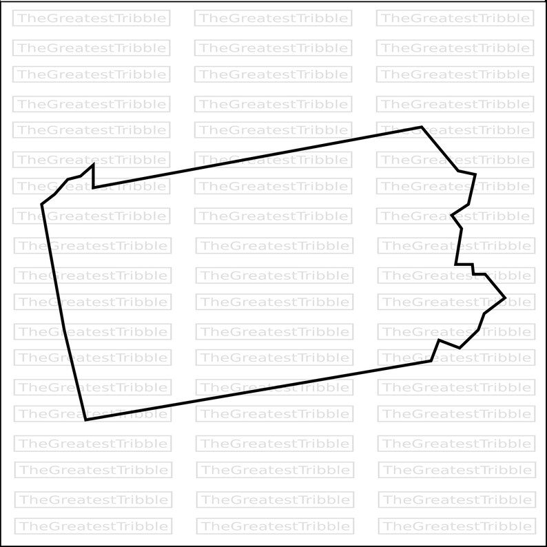Pennsylvania State Map svg png jpg eps Vector Graphic Clip Art | Etsy