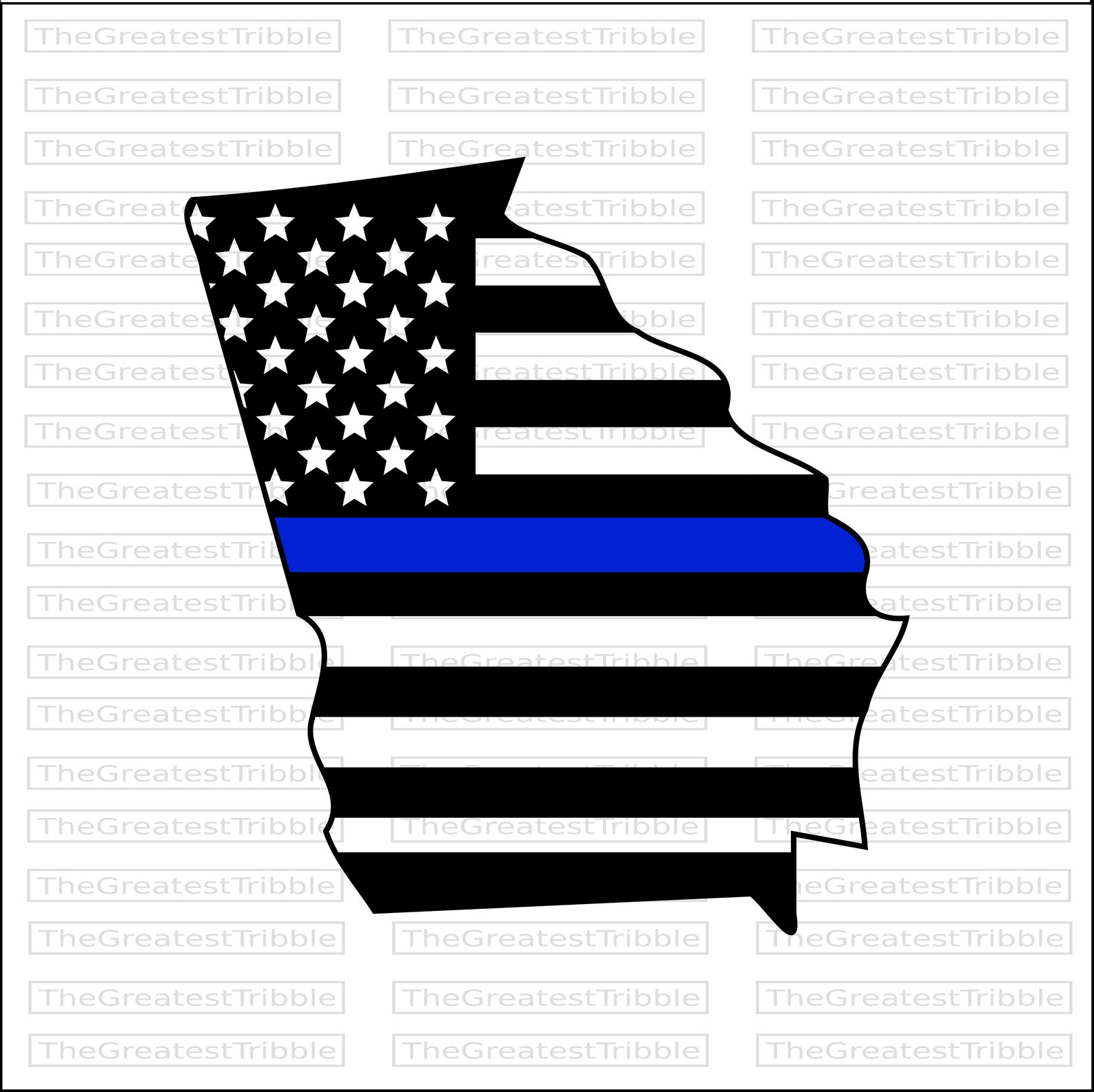 Thin Blue Line Georgia USA Flag Thin Blue Line American Flag - Etsy