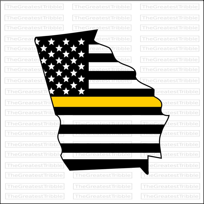 Thin Yellow Line Georgia USA Flag Thin Yellow Line Flag Eps - Etsy