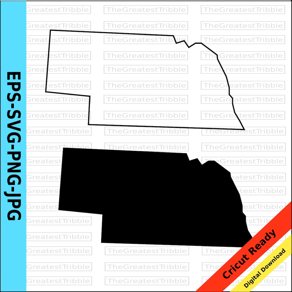 Nebraska State Map Svg Png Jpg Eps Vector Graphic Clip Art Nebraska ...
