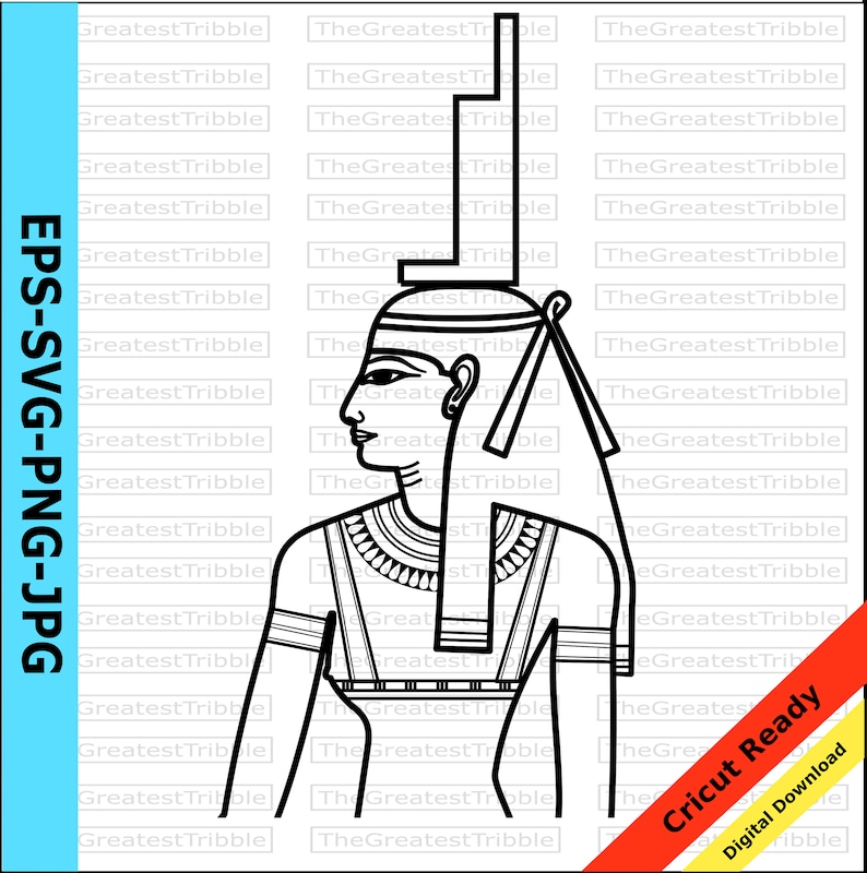 Isis Egyptian God Bust Clip Art Svg Png Jpg Eps Vector Graphic Clip Art ...