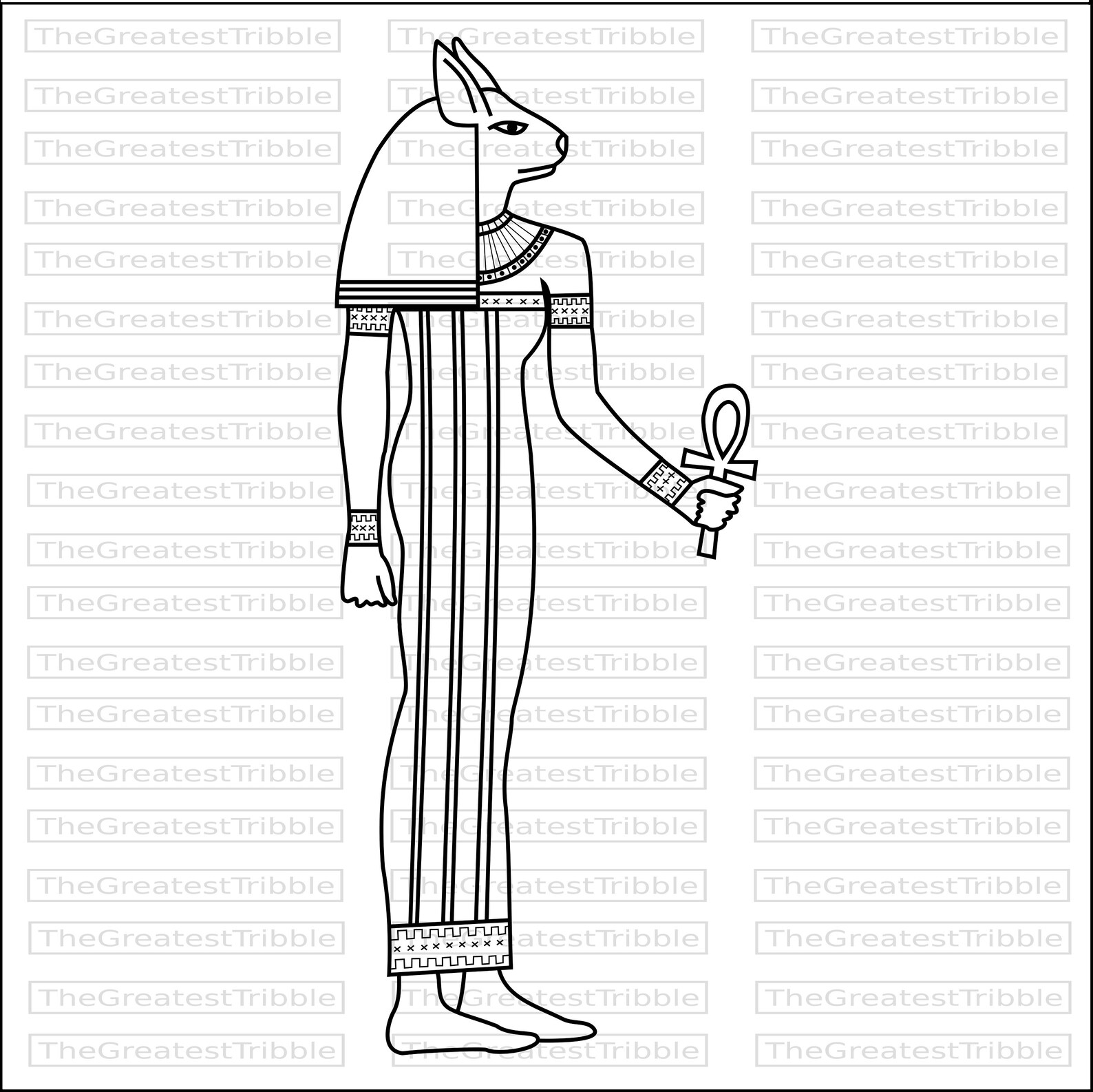 Bastet Egyptian God Clip Art Svg Png Jpg Eps Ancient Egyptian Bastet ...