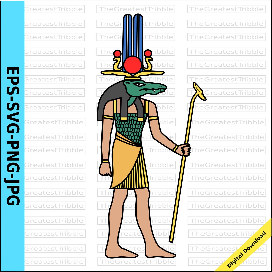 Sobek Egyptian God Clip Art Svg Png Jpg Eps Vector Graphic Clip Art ...