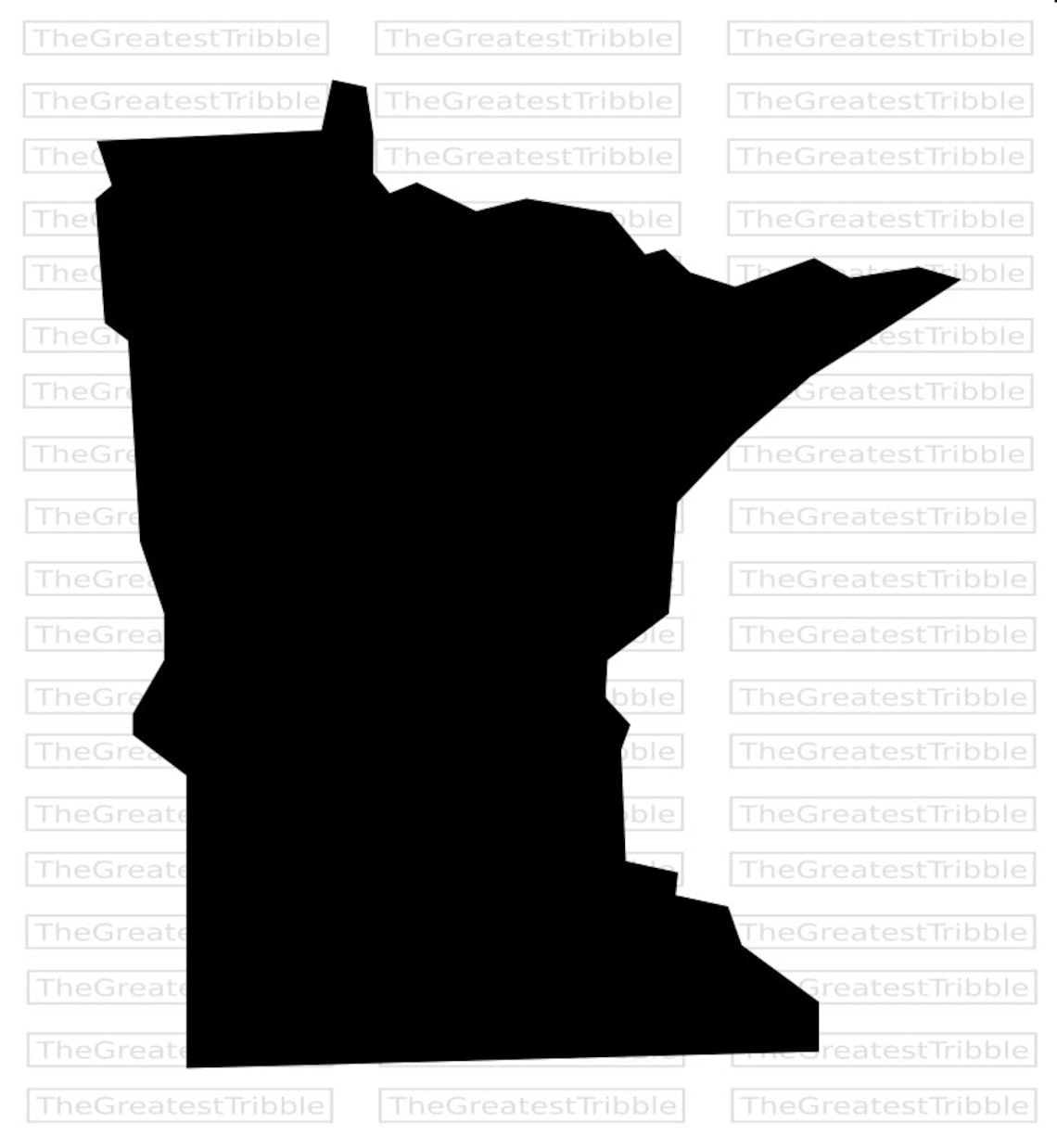 Minnesota State Map Eps Svg Png Jpg Vector Graphic Clip Art - Etsy