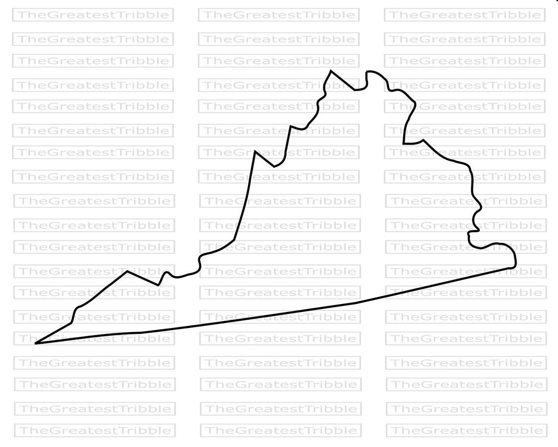 Virginia State Map eps svg png jpg Vector Graphic Clip Art | Etsy