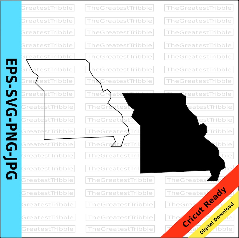Missouri State Map Svg Png Jpg Eps Vector Graphic Clip Art Missouri ...