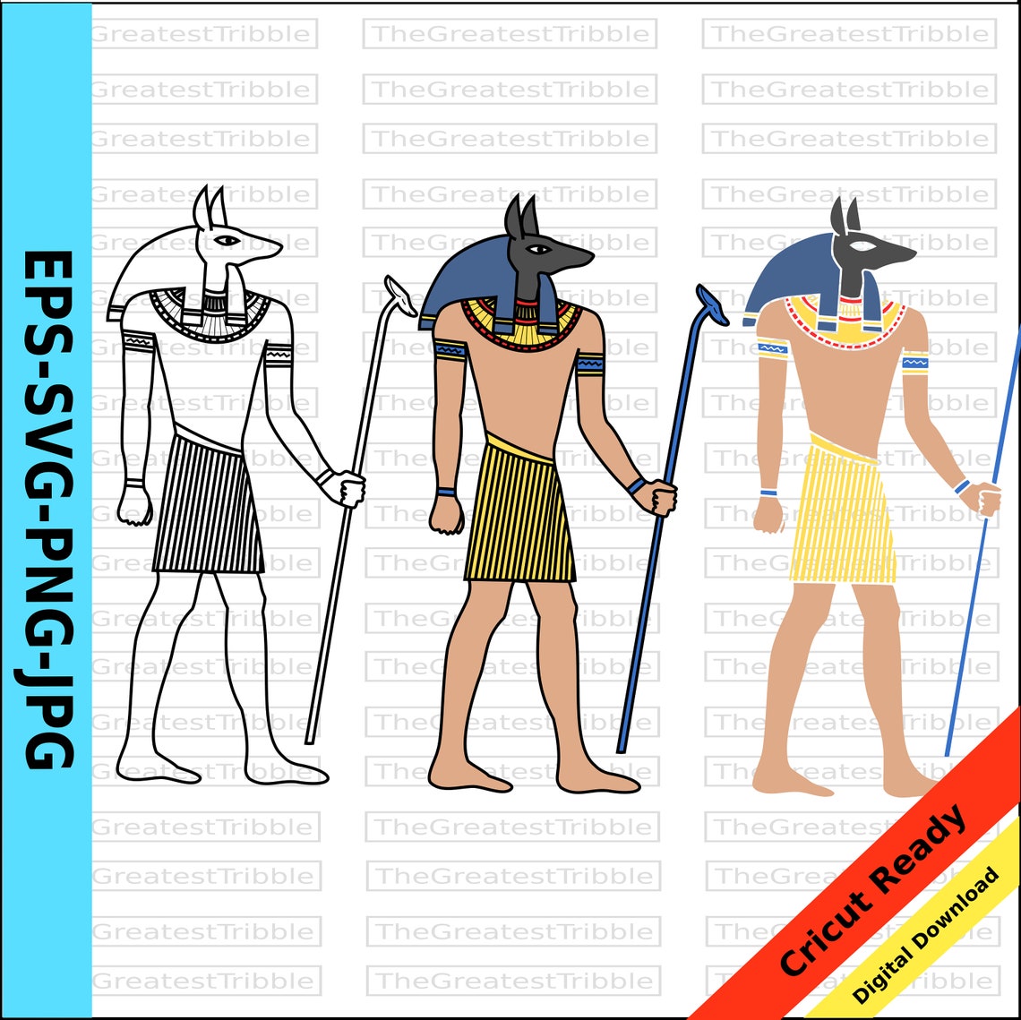 Anubis Egyptian God Clip Art Eps Svg Png Jpg Vector Graphic - Etsy Canada