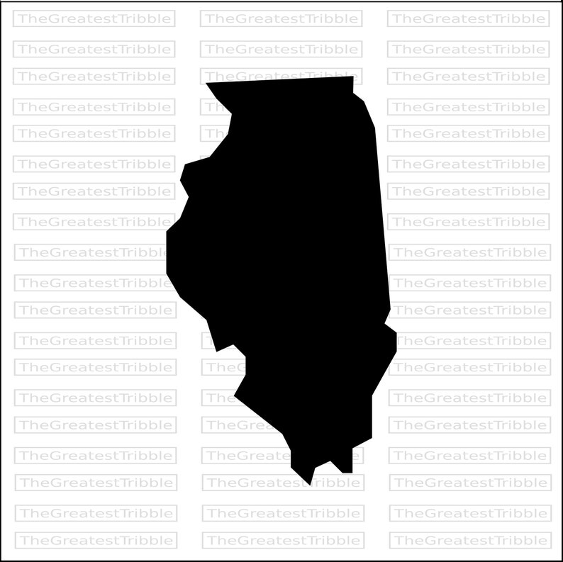 Illinois State Map svg png jpg eps Vector Graphic Clip Art | Etsy