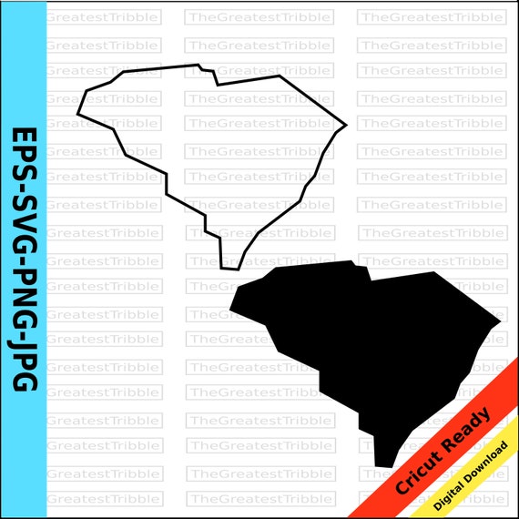 South Carolina State Map Svg Png Jpg Eps Jpeg Vector Graphic | Etsy