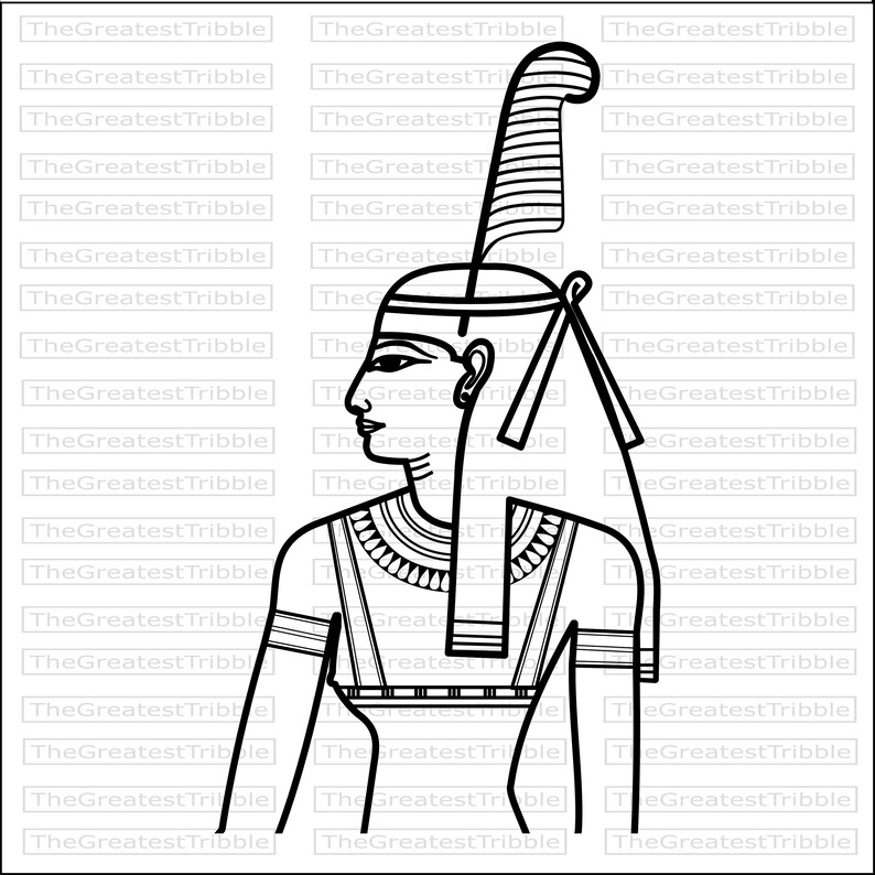 Maat Egyptian God Bust Clip Art Svg Png Jpg Eps Vector Graphic | Etsy
