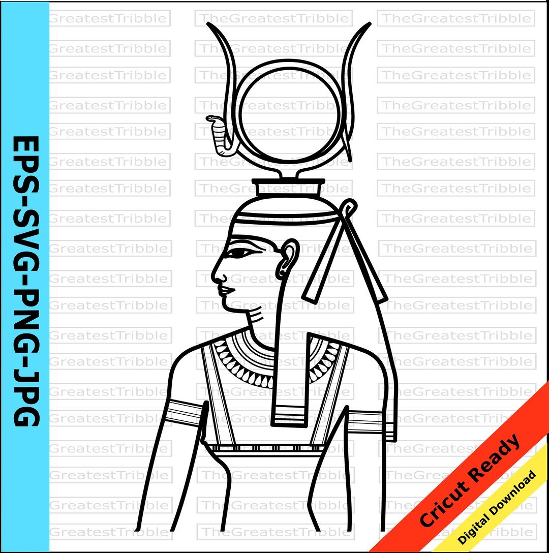 Hathor Egyptian God Bust Clip Art Svg Png Jpg Eps Vector Graphic Clip ...