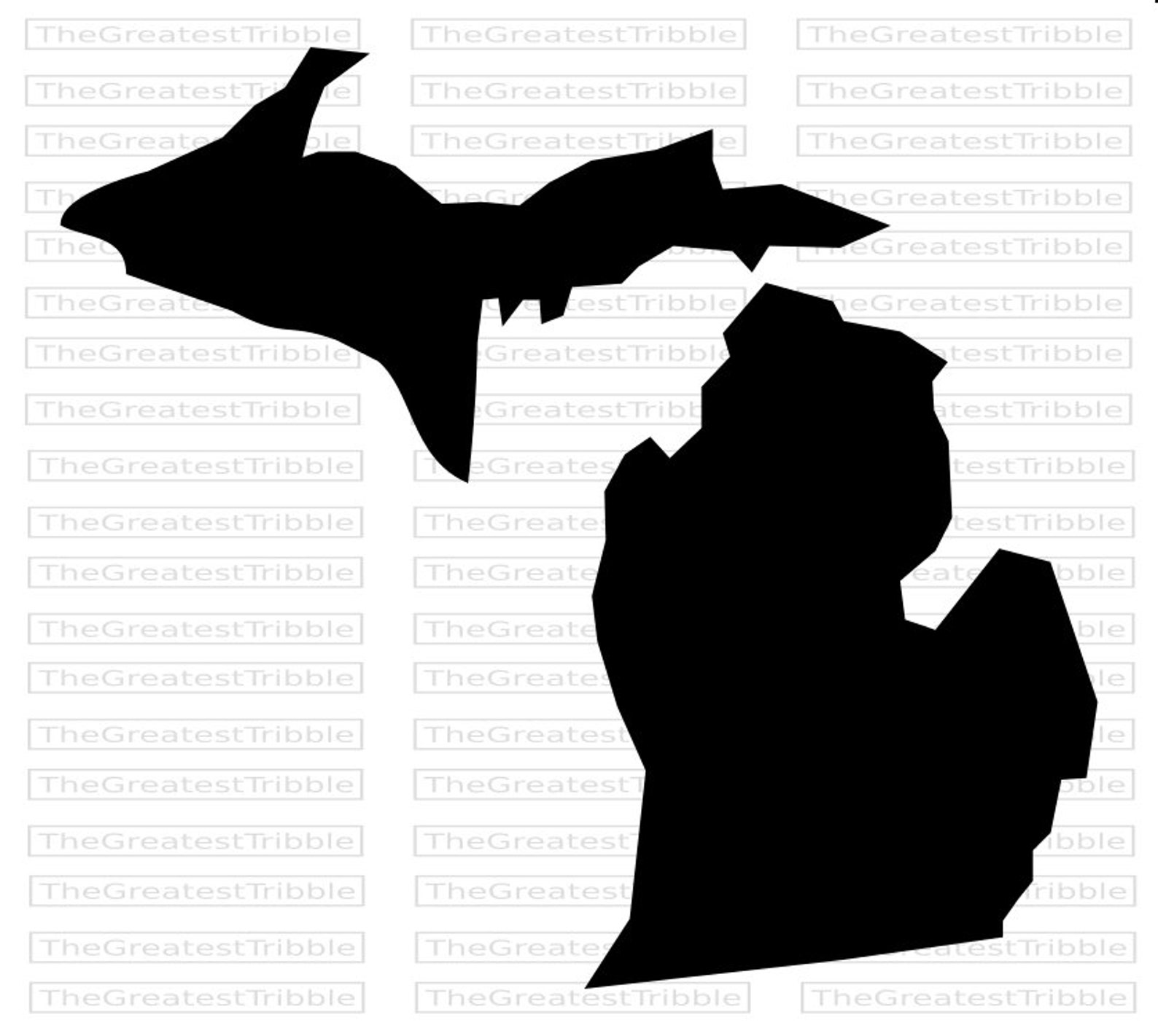 Michigan State Map Svg Png Jpg Eps Vector Graphic Clip Art Michigan ...