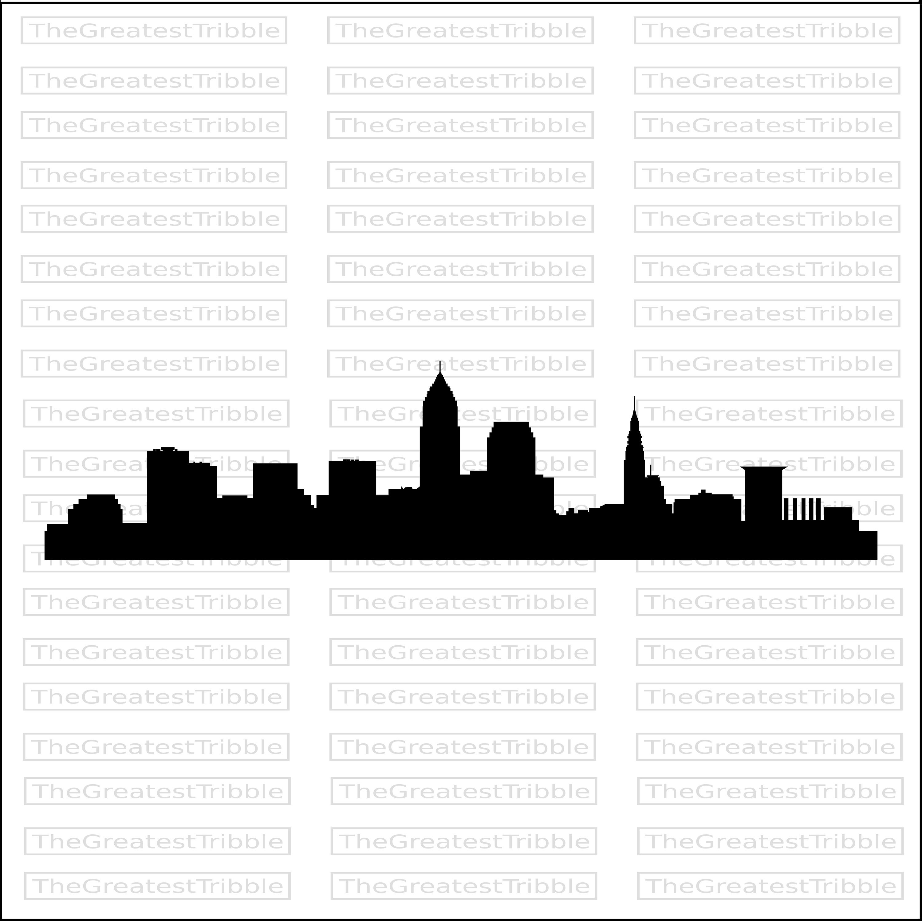 Cleveland City Skyline Silhouette Cleveland City Skyline Outline Eps ...