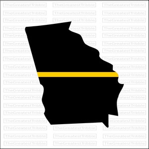 Thin Yellow Line Georgia USA Flag Thin Yellow Line Flag Eps Svg Png Jpg ...