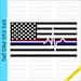 Thin Blue Line EKG Flag Thin Red Line USA Flag American Flag EKG Eps ...