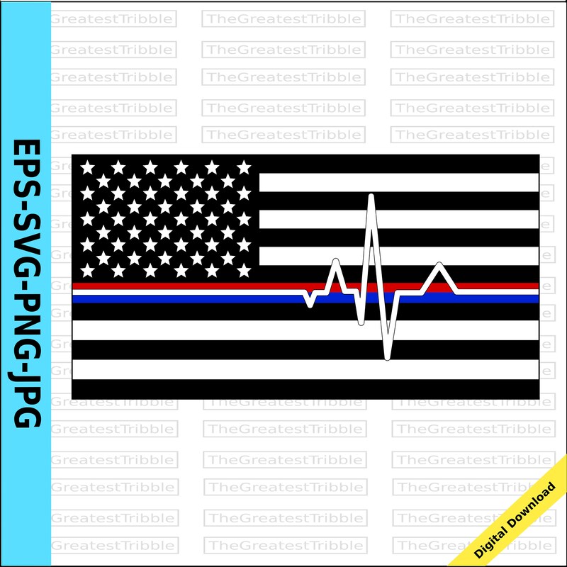 Thin Blue Line Flag Svg - Etsy