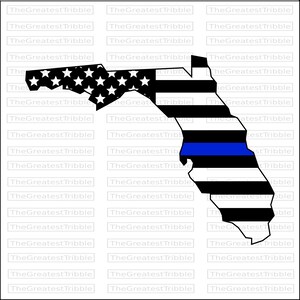 Thin Blue Line Florida USA Flag Thin Blue Line American Flag Eps Svg ...
