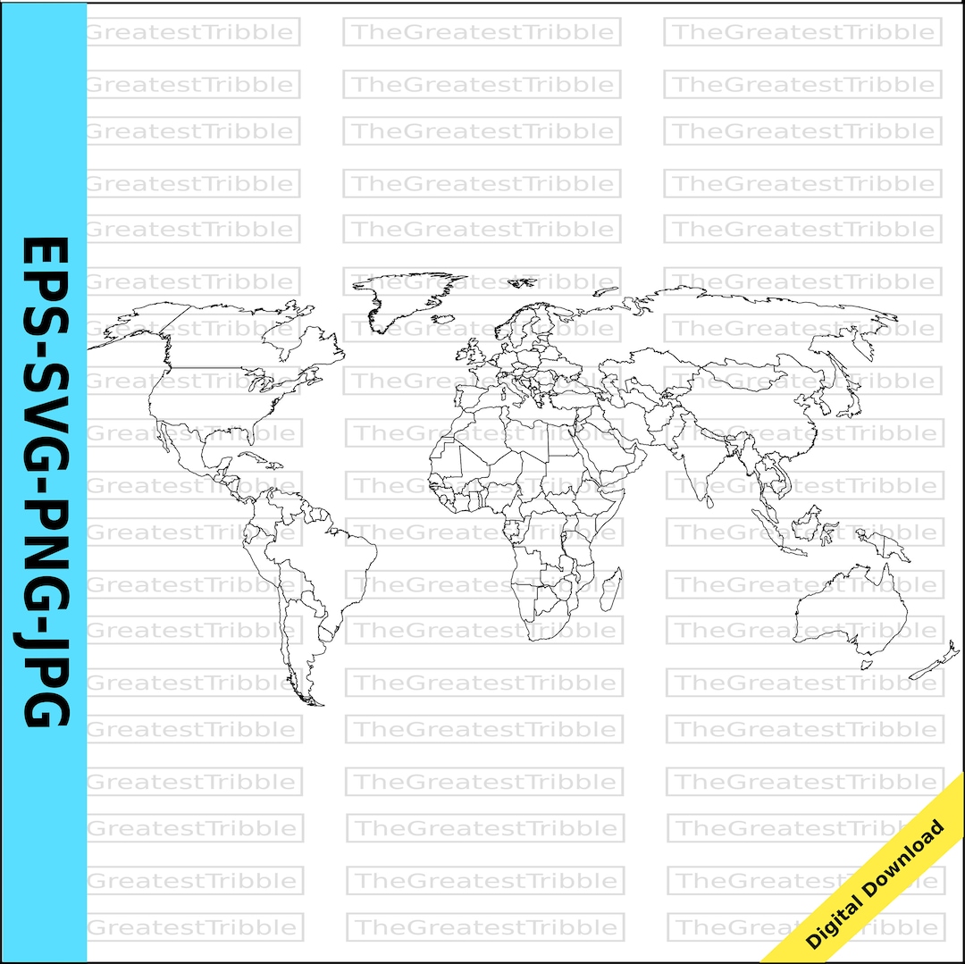 World Map World Countries Map Eps Svg Png Jpg Vector Graphic Clip Art ...
