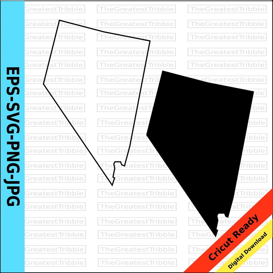 Nevada State Map SVG PNG JPG Vector Graphic Clip Art Nevada State ...