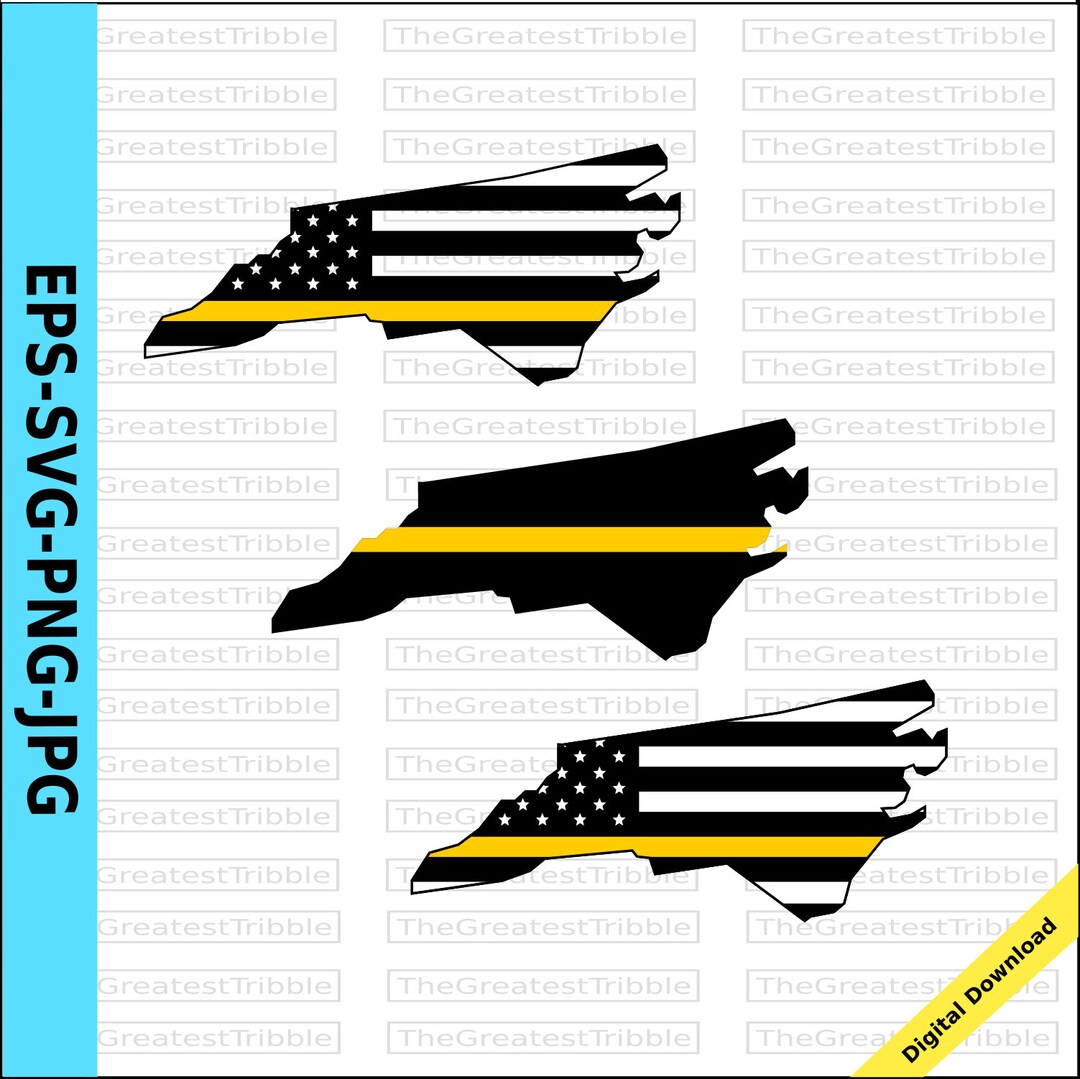 Thin Yellow Line North Carolina USA Flag Thin Yellow Line Flag Eps Svg ...