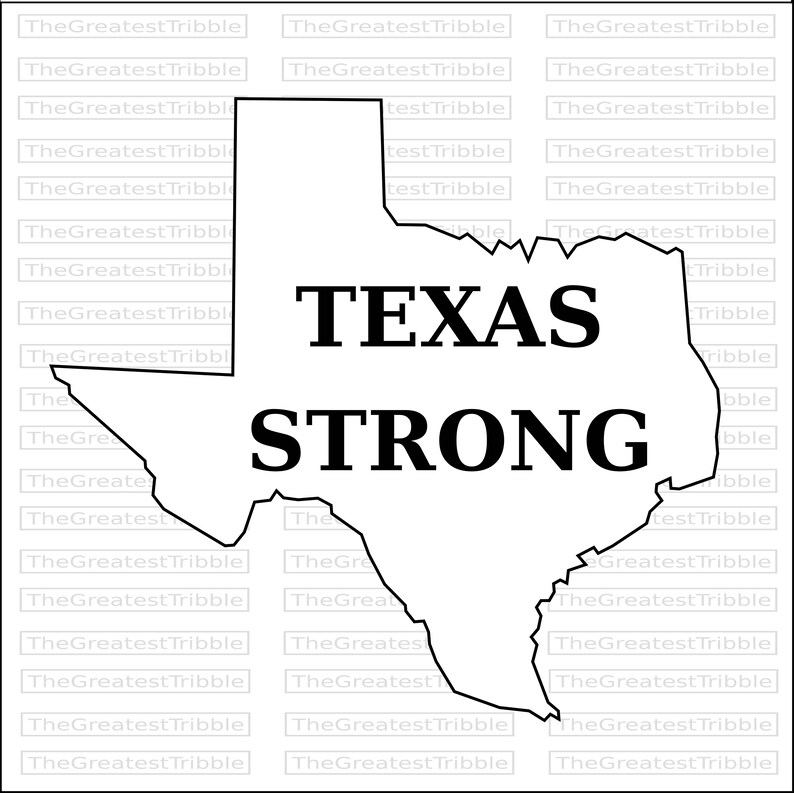 Texas Strong State Map SVG PNG EPS Vector Graphic Clip Art - Etsy