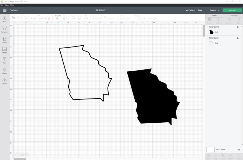 Georgia State Map Svg Png Jpg Eps Georgia Vector Clip Art | Etsy