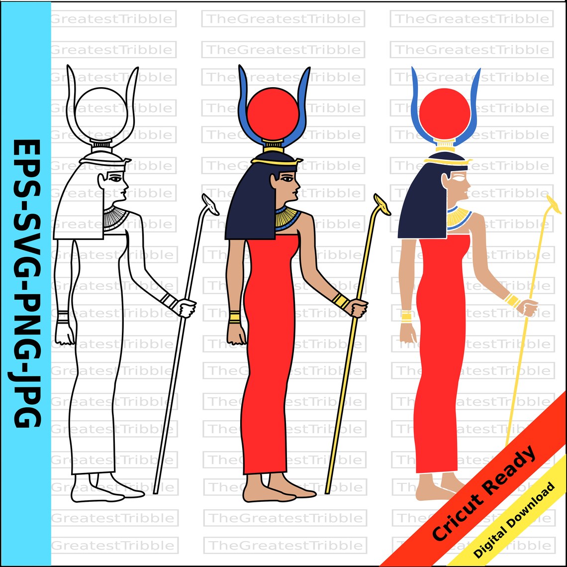 Isis Egyptian God Clip Art Svg Png Jpg Eps Ancient Egyptian - Etsy