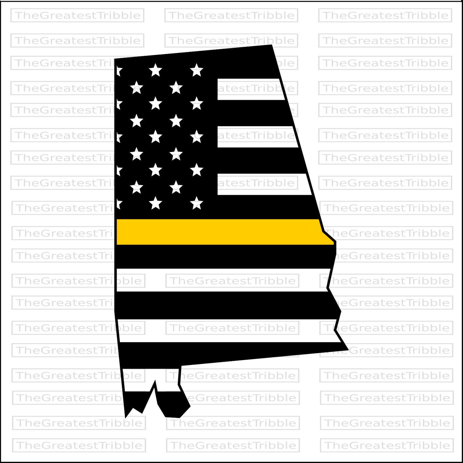Thin Yellow Line Alabama USA Flag Thin Yellow Line Flag eps | Etsy