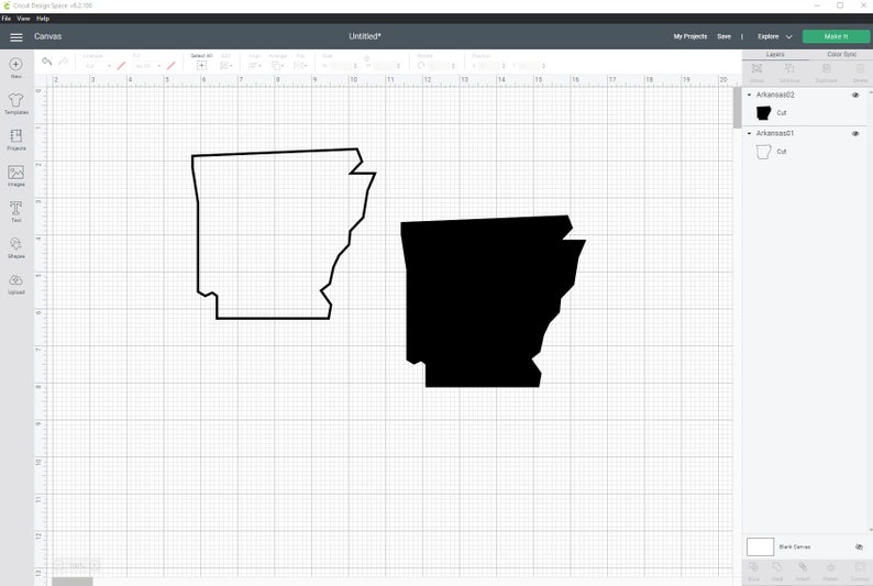 Arkansas State Map Svg Png Jpg Eps Vector Arkansas Silhouette | Etsy