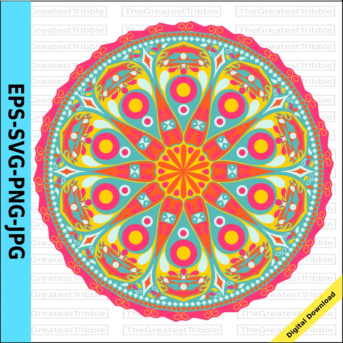 Mandala Clip Art Eps Svg Png Jpg Vector Graphic Clip Art | Etsy