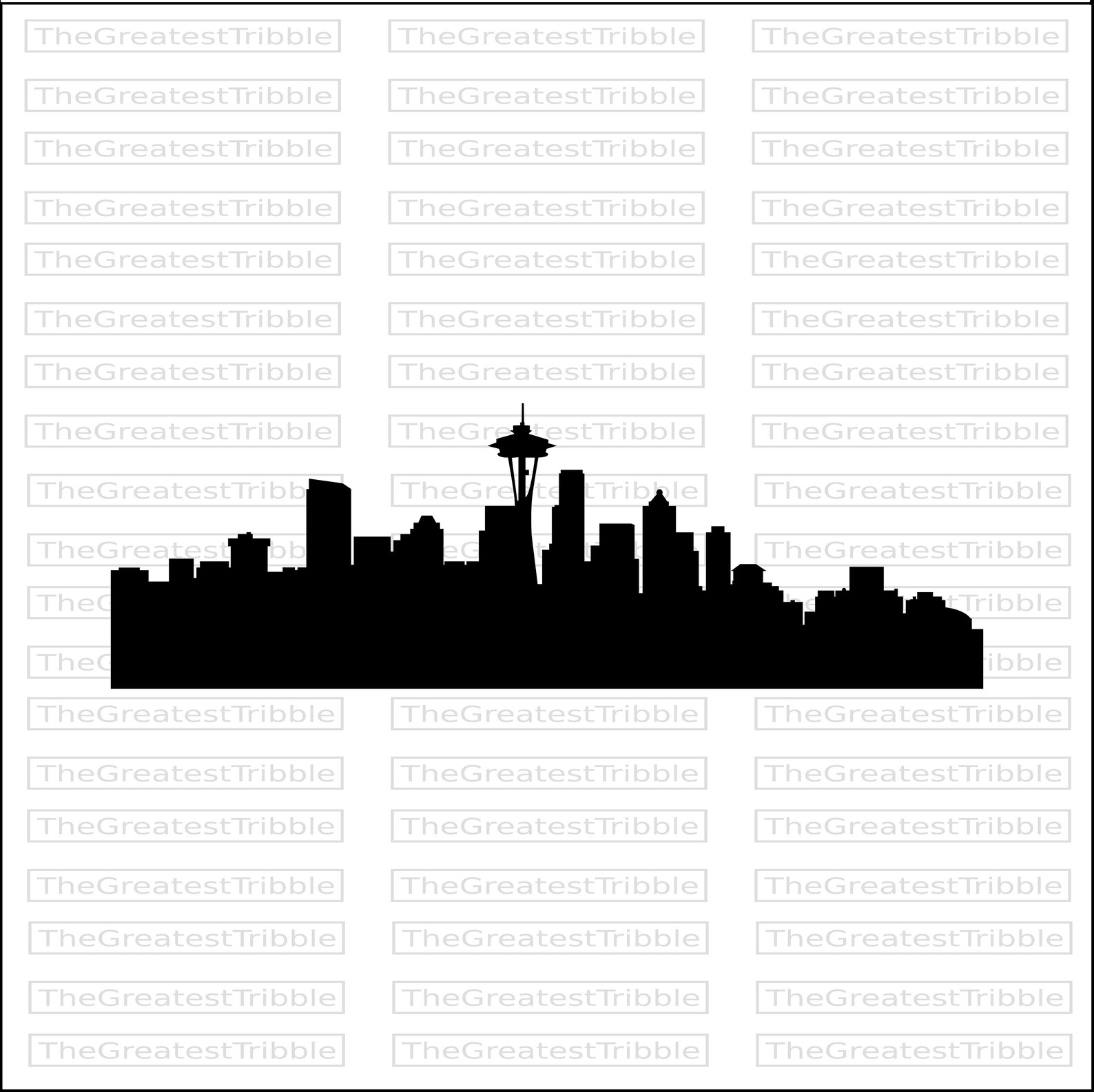 Seattle City Skyline Silhouette Seattle City Skyline Outline | Etsy
