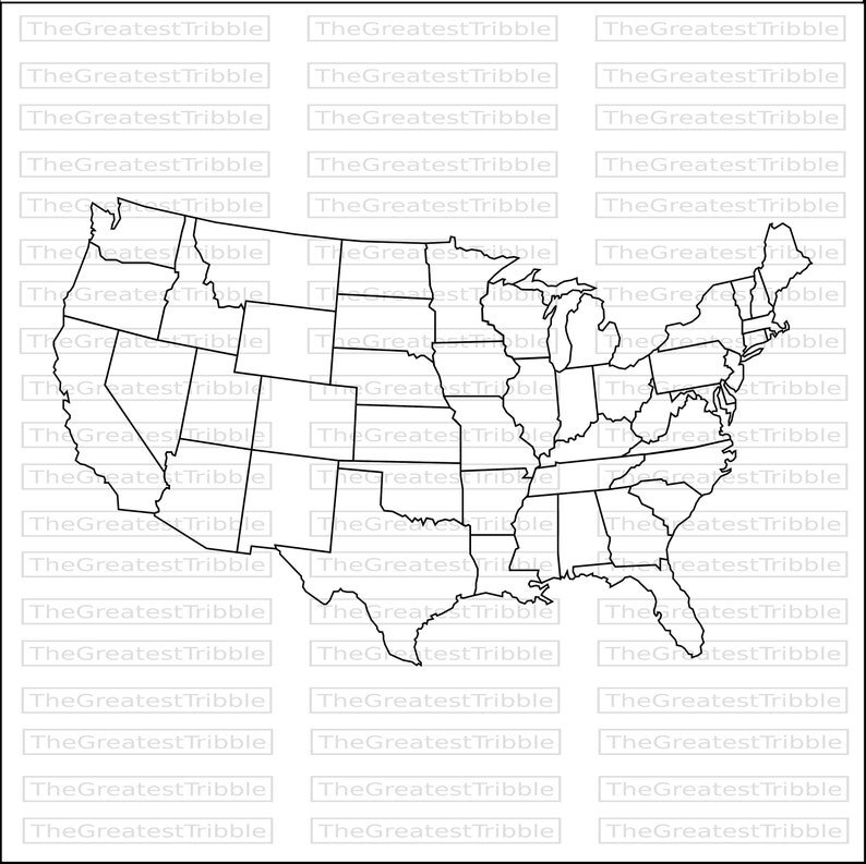 US Map, United States Map, State Outlines, Transparent Background, Eps ...